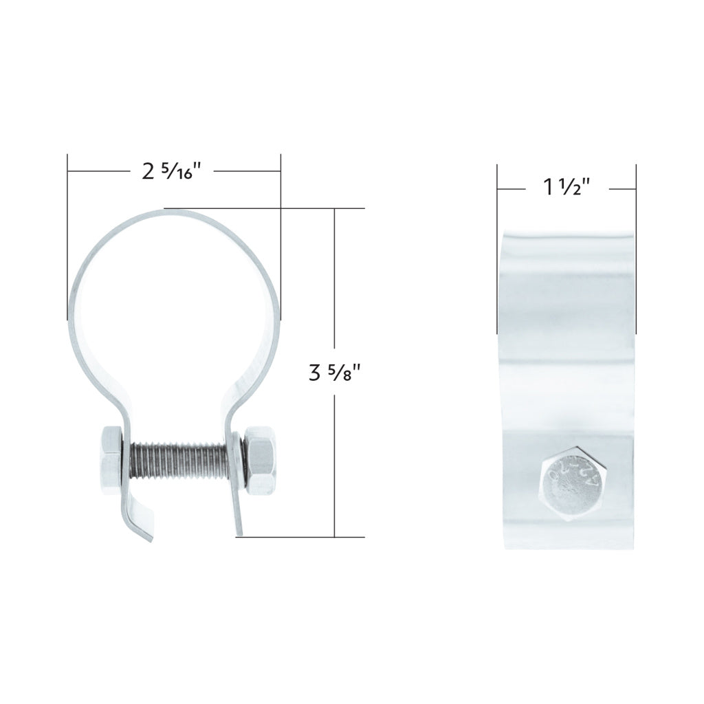 Stainless Steel Quarter Fender 2" Tube Clamp With Hardware – Green ...