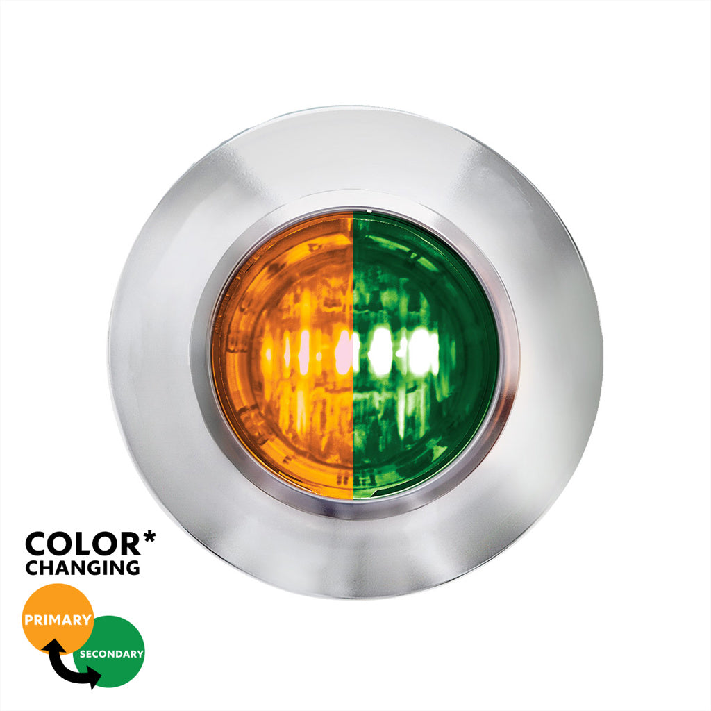 Mini Double Fury LED Clearance Marker Light W/ Bezel - Amber to Green ...
