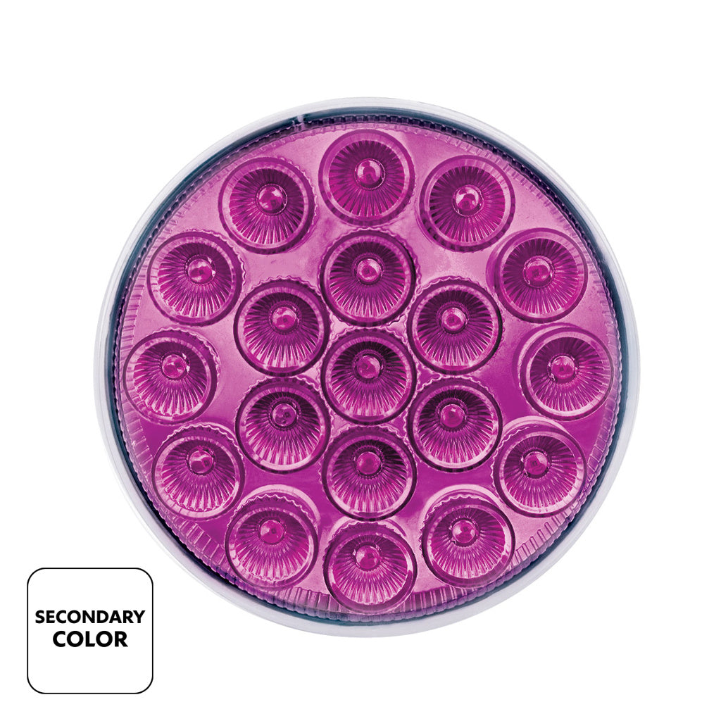 19 LED 4" Round Double Fury Light (Stop & Turn) - Red & Purple LED/Cle ...