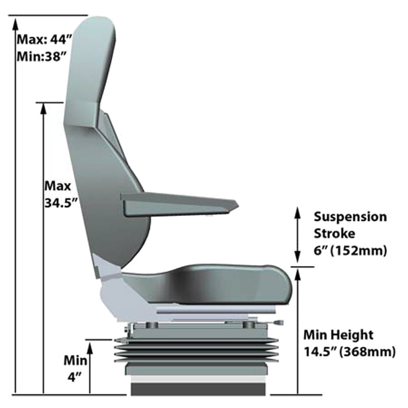 Knoedler Harrier Wide Synthetic Leader Seat - High Back Adjustable Arm ...