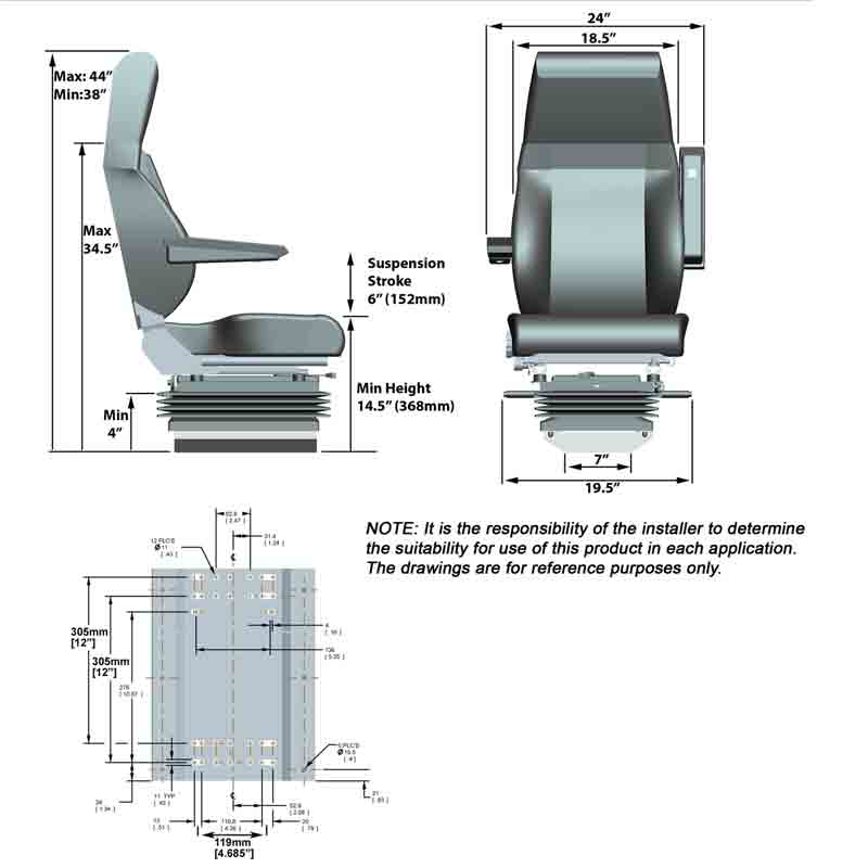 Knoedler Harrier Wide Seat - High Back Adjustable Arms - Matrix – Green ...